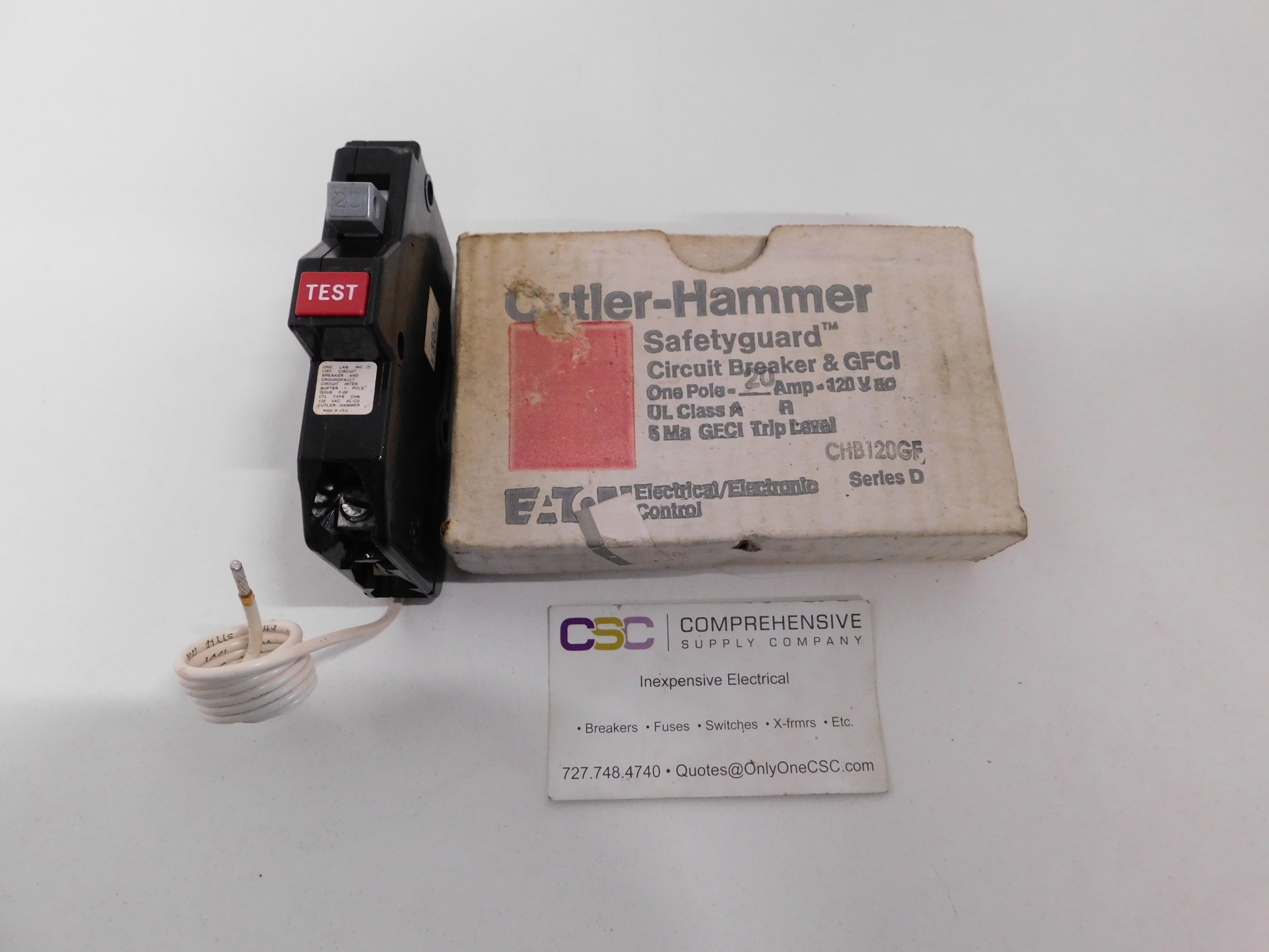 CUTLER HAMMER 20A AMP 1P POLE 10kA@120V BOLT ON GROUND FAULT GFCI ...