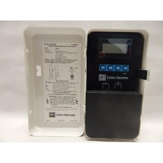 CUTLER HAMMER CHEL4000 24 HOUR ELECTRONIC TIME CLOCK SPST 30A 120V NEMA ...