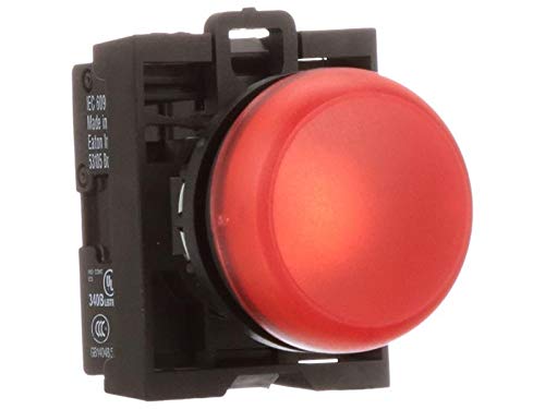 CUTLER HAMMER M22-L-R-230R Flush Mount, Illuminated LED Indicator, 22MM, RED, M22 Series, 85-264 ...