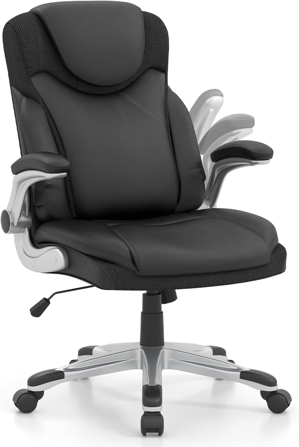 CUVBUOM Executive Chair PU Leather Ergonomic Chair with Flip-up ...