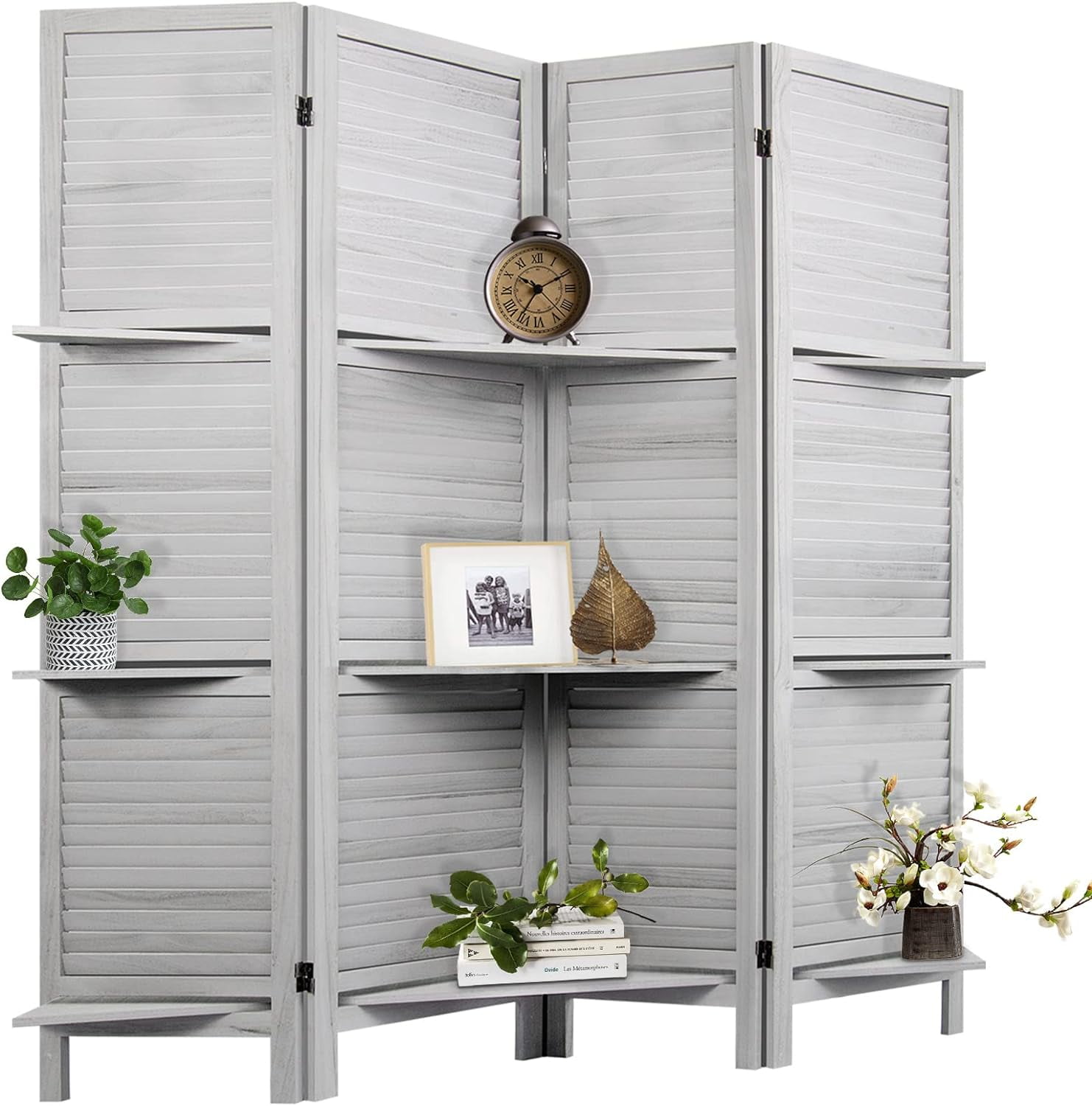 CUVBUOM Room Divider with Shelves Privacy Screen Room Dividers and ...