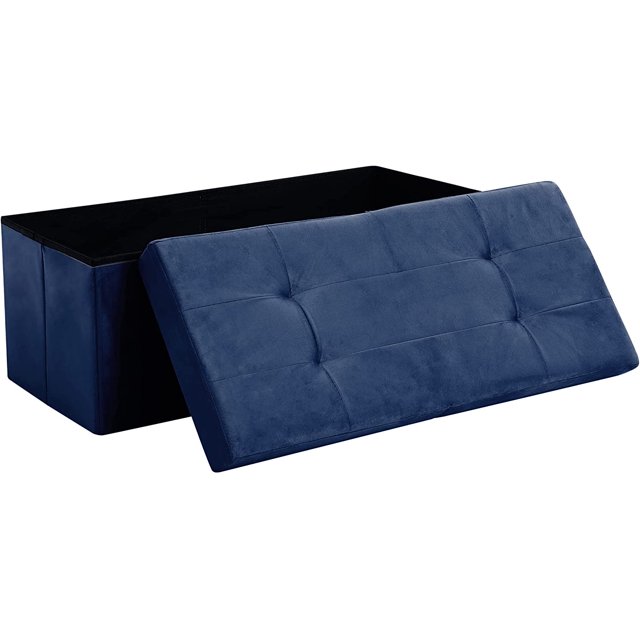 Cuyoca Storage Ottoman Bench Foldable Seat Footrest Shoe Bench End Of