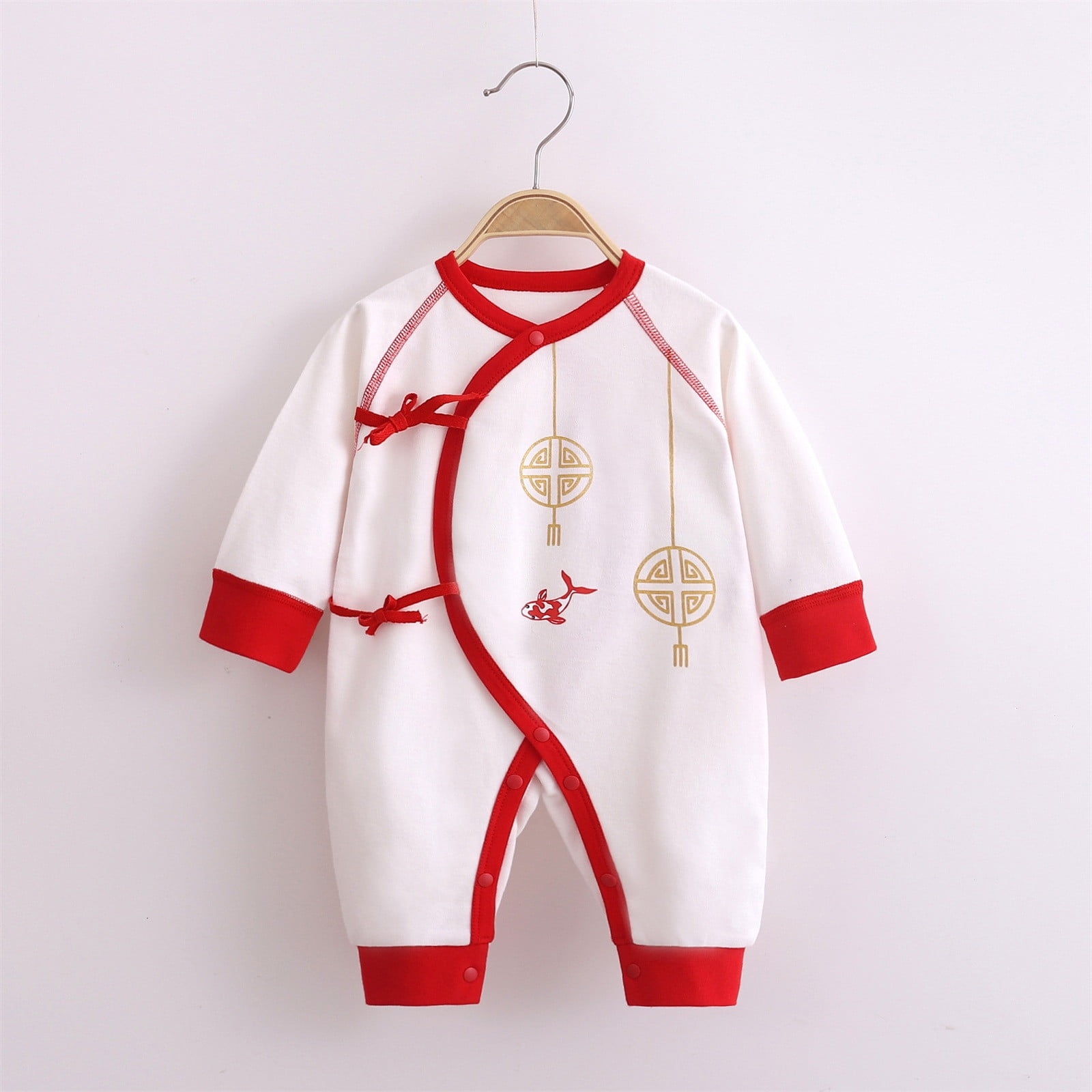CUZIBR Baby Girl Boy Calendar New Year Onesie Kimono Tang Suit Red O ...