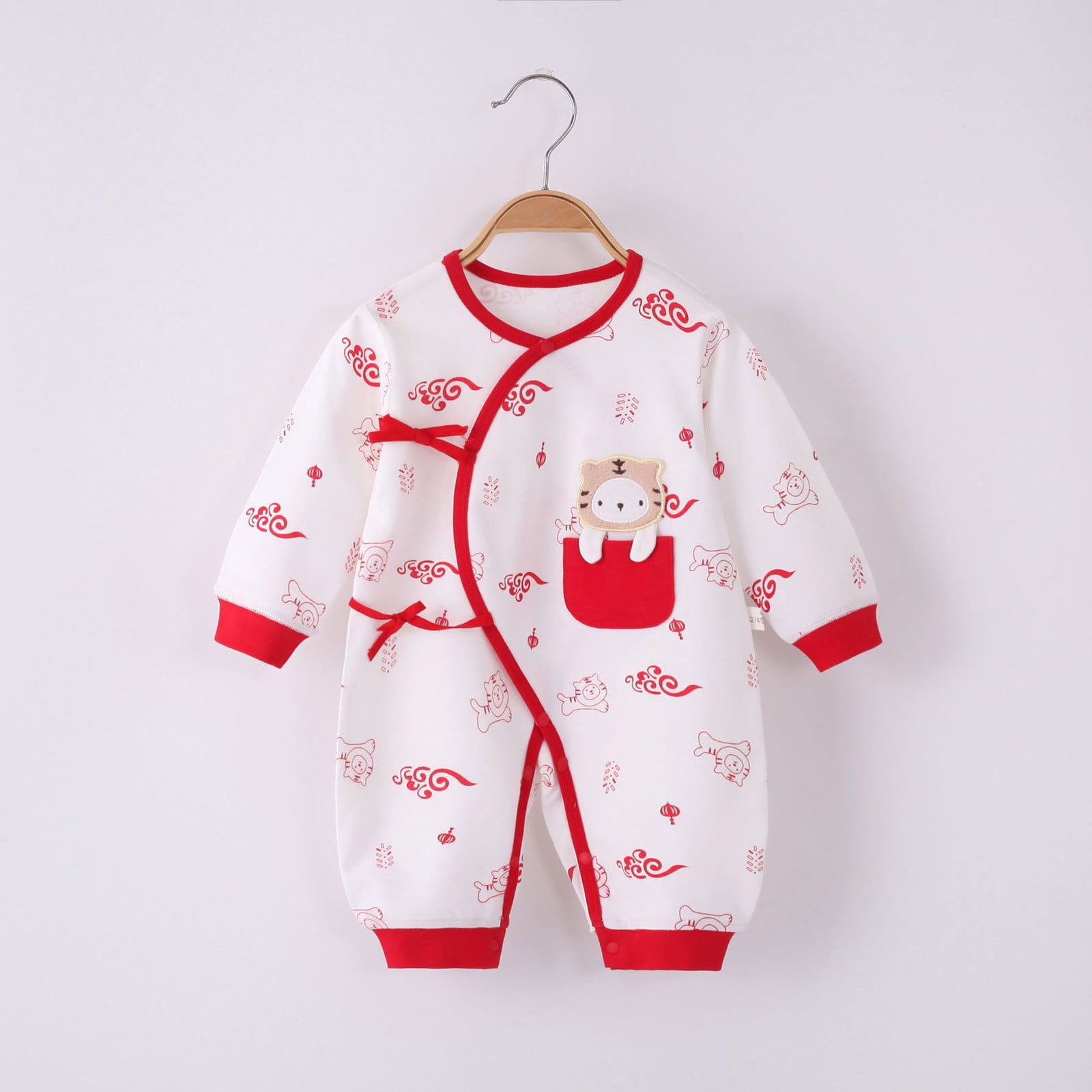 CUZIBR Baby Girl Boy Calendar New Year Onesie Kimono Tang Suit Red O ...