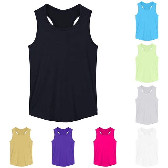 CUZIBR Baby Girls Tank Tops Summer Comfort Stretchy Sleeveless Round ...