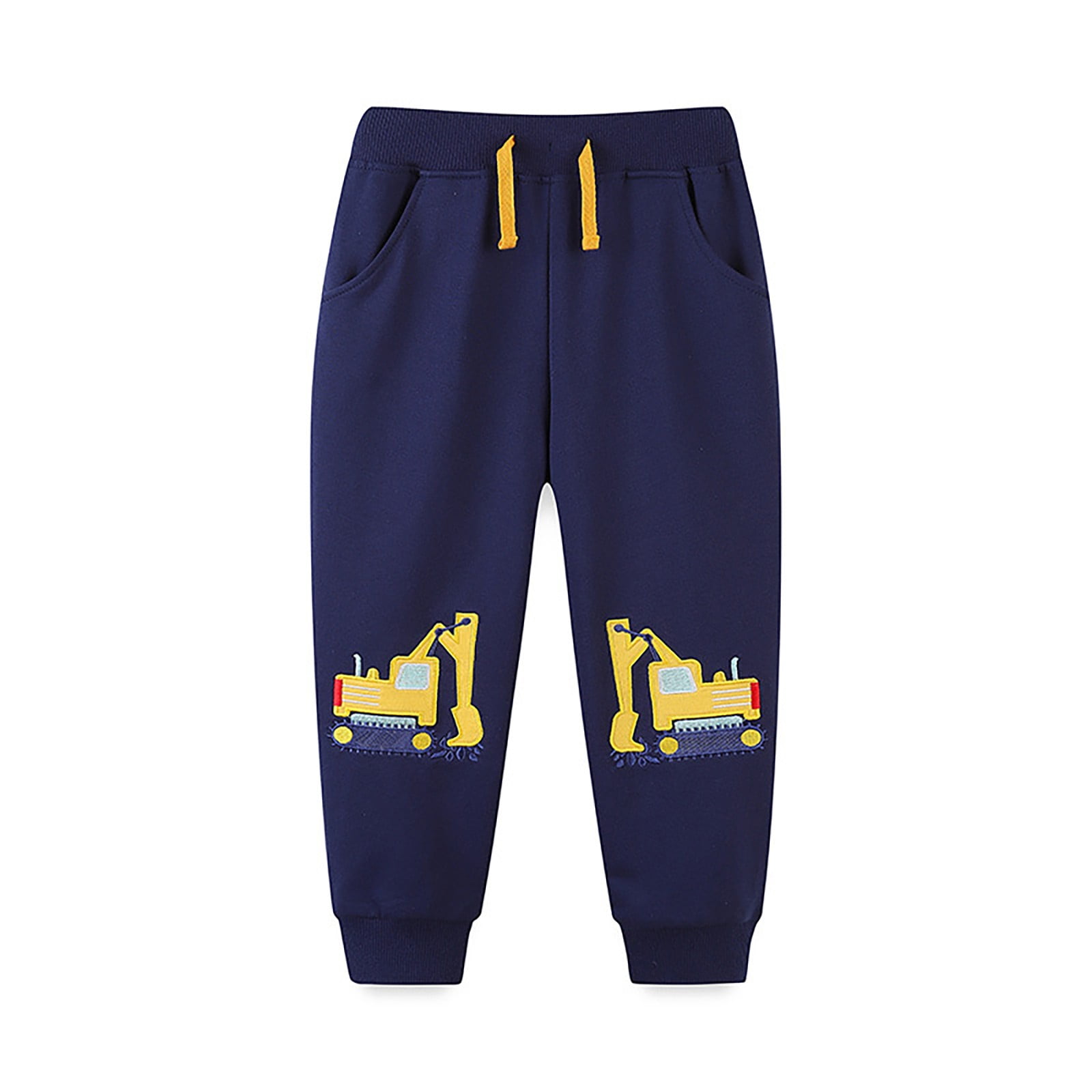 CUZIBR Boy Pants Excavator Print Sweatpants Drawstring Pants Excavator ...