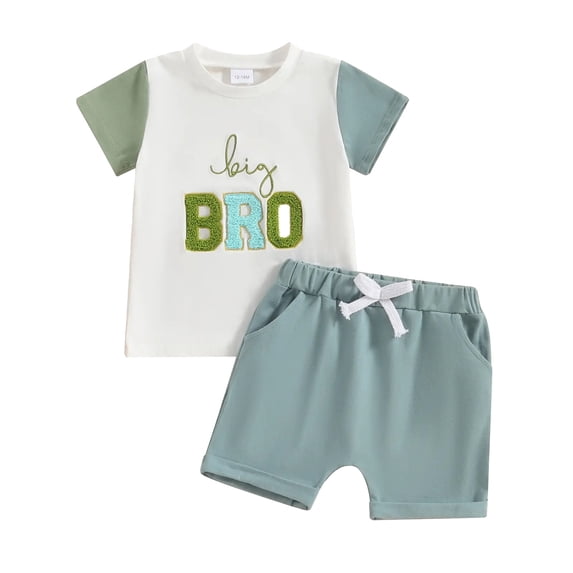 CUZIBR Boys Baby Summer Tracksuit Fashion Short Sleeve Color Block ...