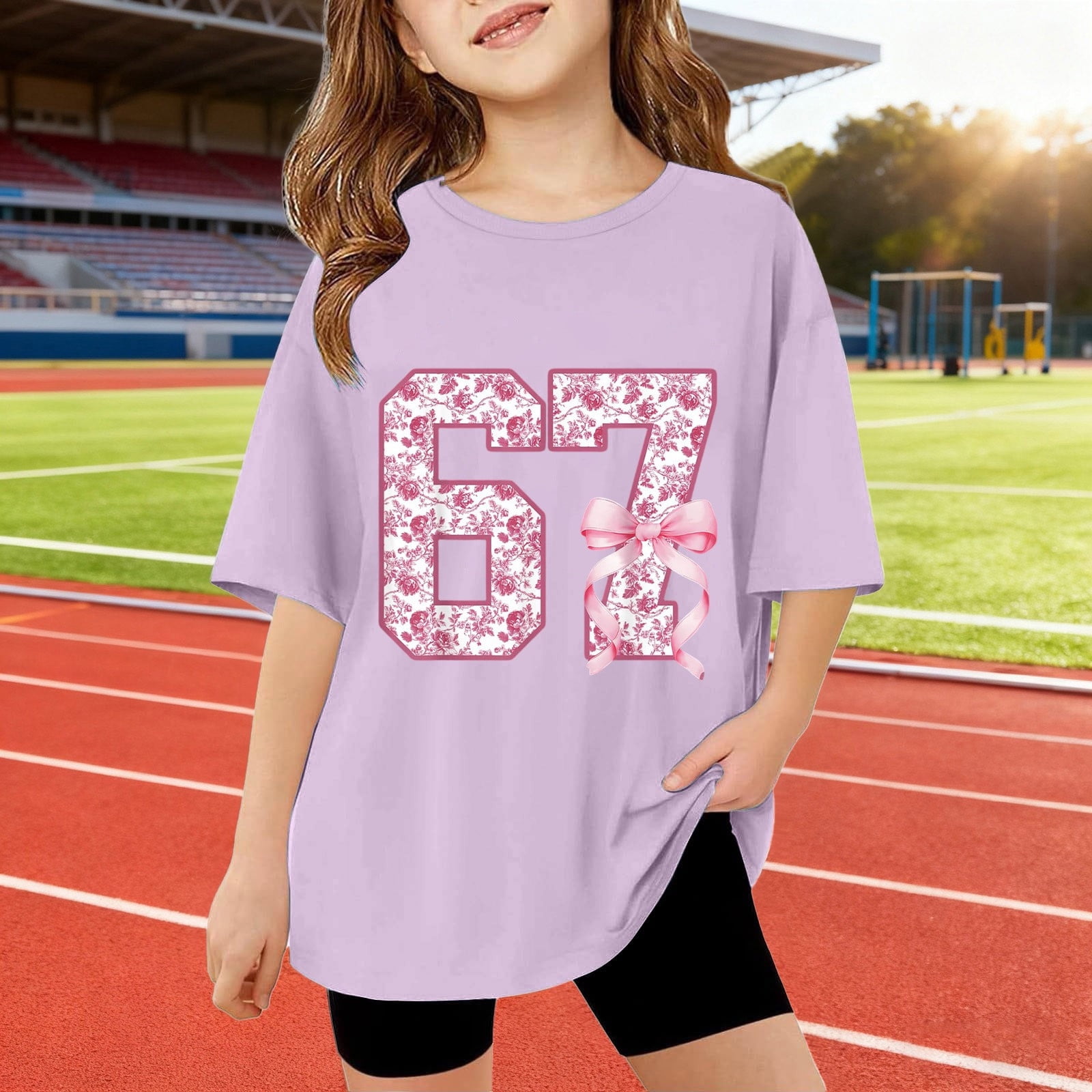 CUZIBR Boys Graphic 67 Shirt Short Sleeve Cute Ice Cream Print Round ...