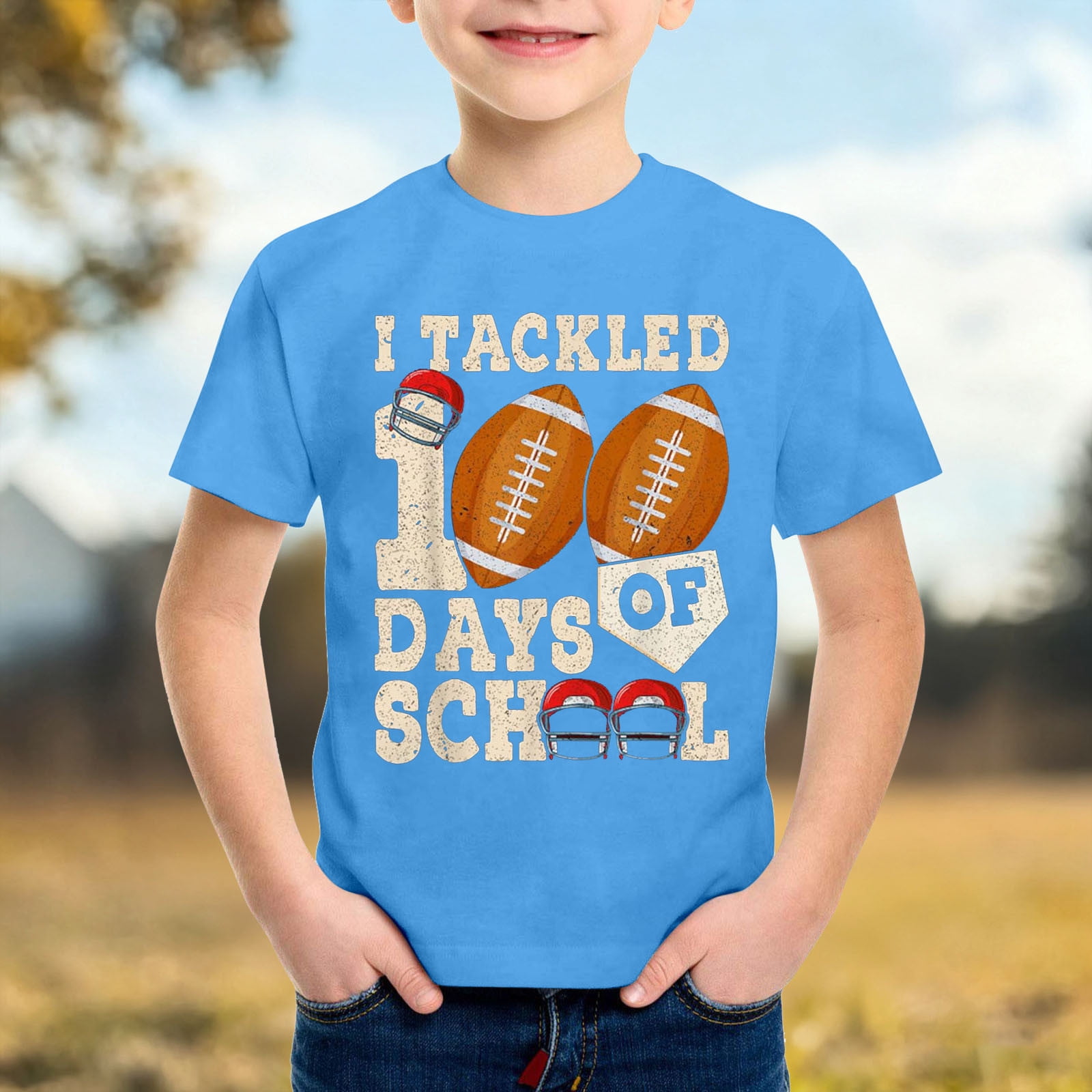 CUZIBR Boys Graphic 67 Shirt Short Sleeve Cute Ice Cream Print Round ...