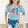 CUZIBR Boys Graphic 67 Shirt Short Sleeve Cute Ice Cream Print Round ...