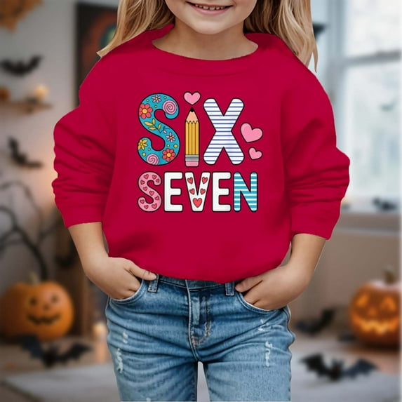 CUZIBR Boys Graphic Hoodie Shirt 67 Sweatshirt Long Sleeve Crewneck ...