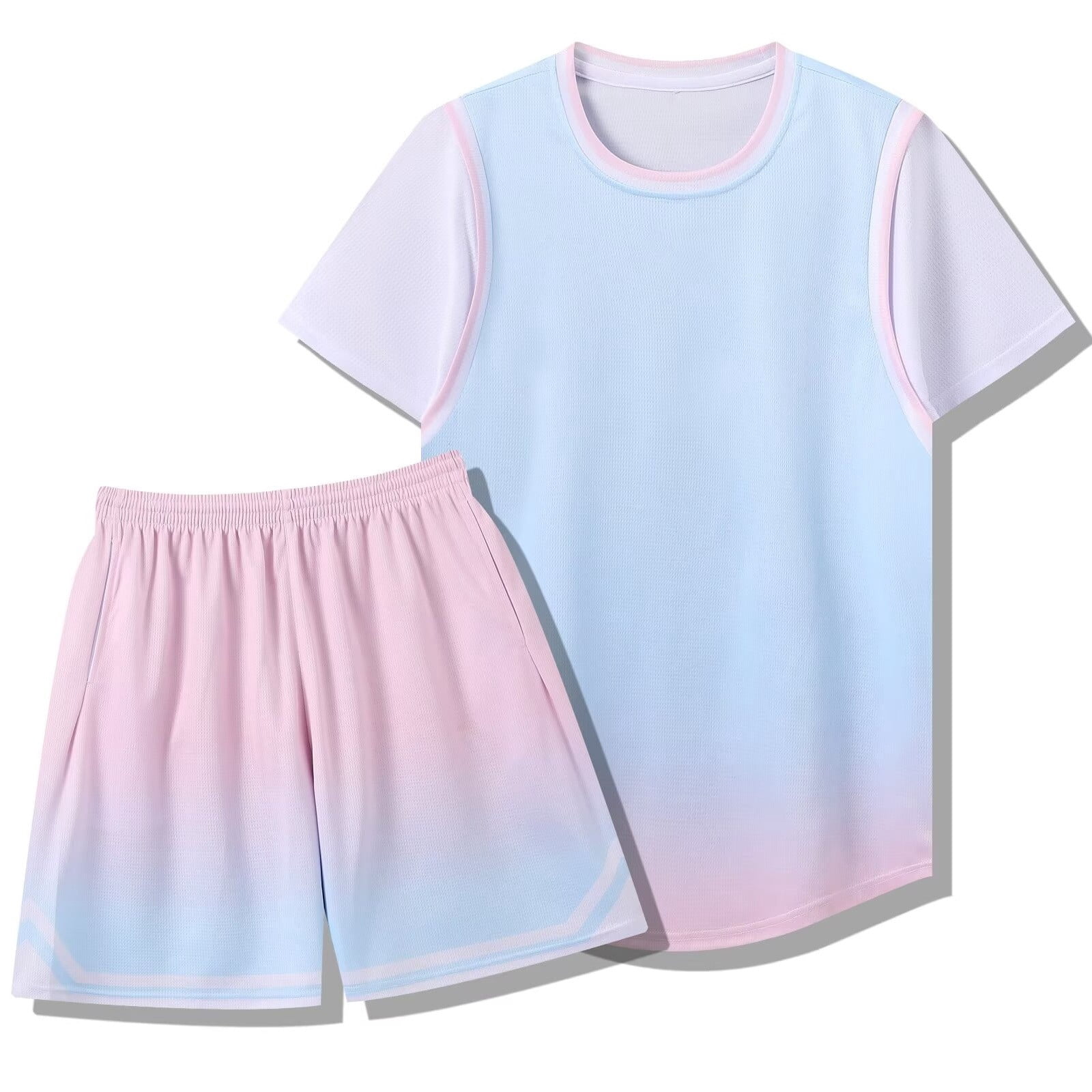 CUZIBR Boys Kids Teen Summer Sports Clothes Sets Stylish Gradient Color ...