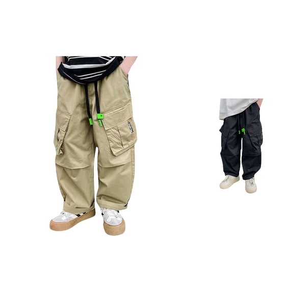 CUZIBR Boys Toddler Cargo Pants Summer Casual Wide Leg Solid Color ...
