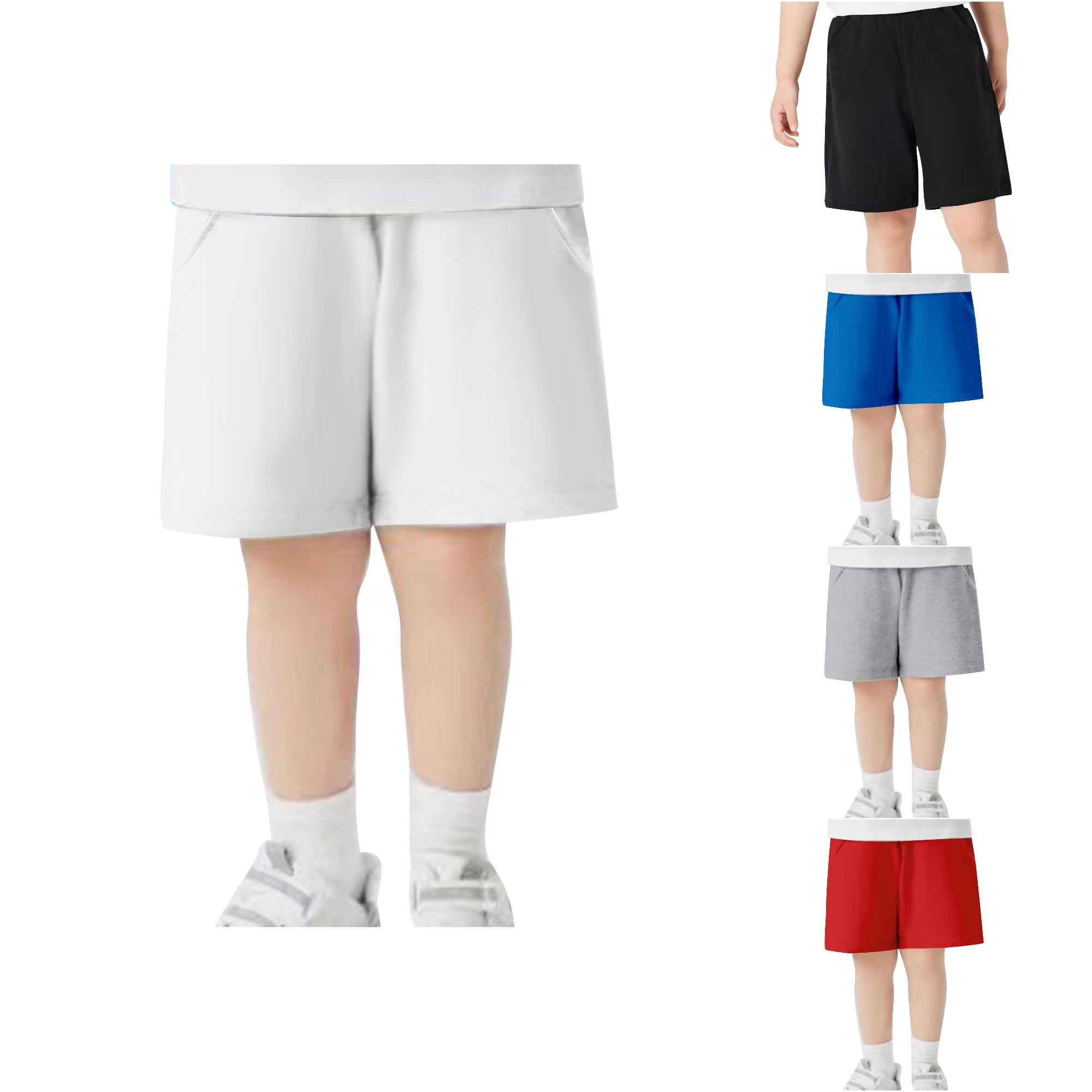 CUZIBR Boys Toddler Summer Shorts Solid Color Wide Leg Elastic ...