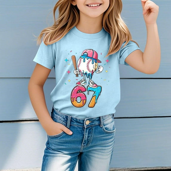 CUZIBR Boys Trendy T Shirt Casual Short Sleeve Ice Cream Pattern Shirts ...