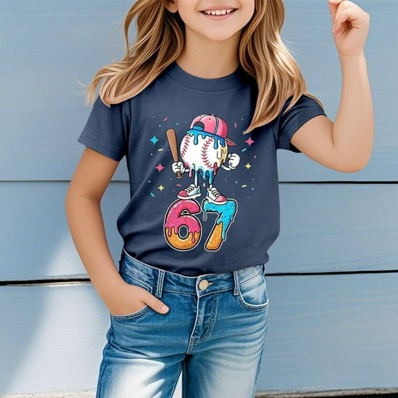 CUZIBR Boys Trendy T Shirt Casual Short Sleeve Ice Cream Pattern Shirts ...