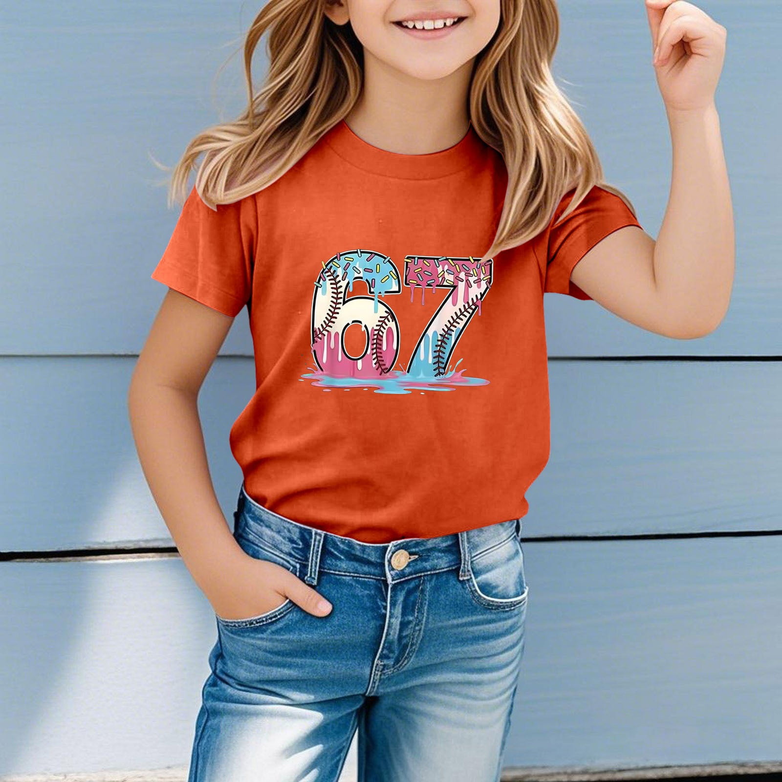 CUZIBR Boys Trendy T Shirt Casual Short Sleeve Ice Cream Pattern Shirts ...