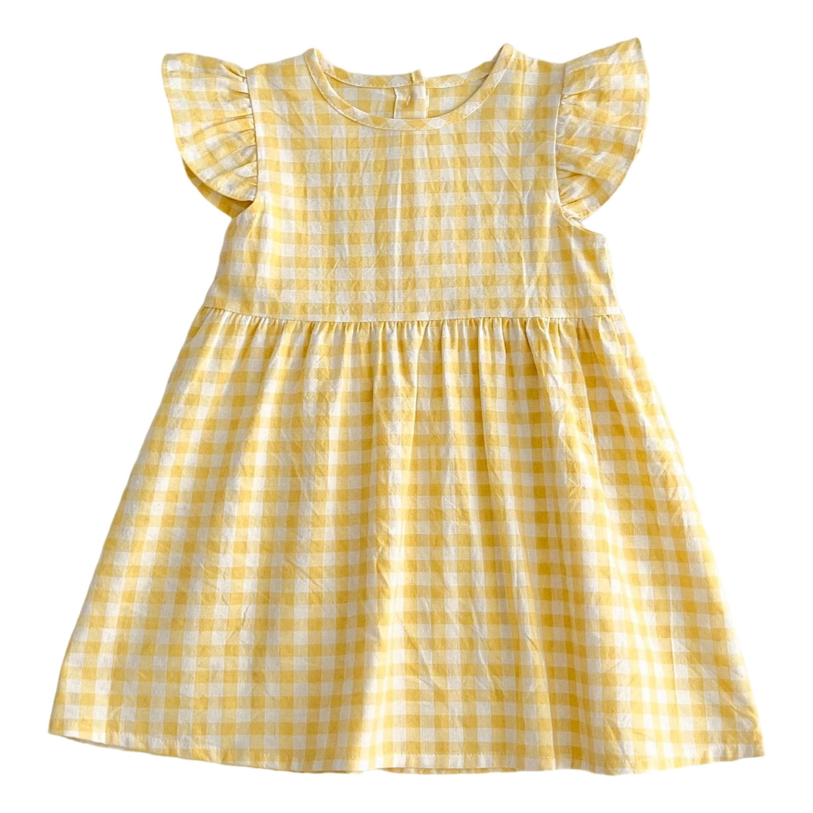CUZIBR Children O-Neck Dresses For Summer Girls Plaid Dress With Flared ...