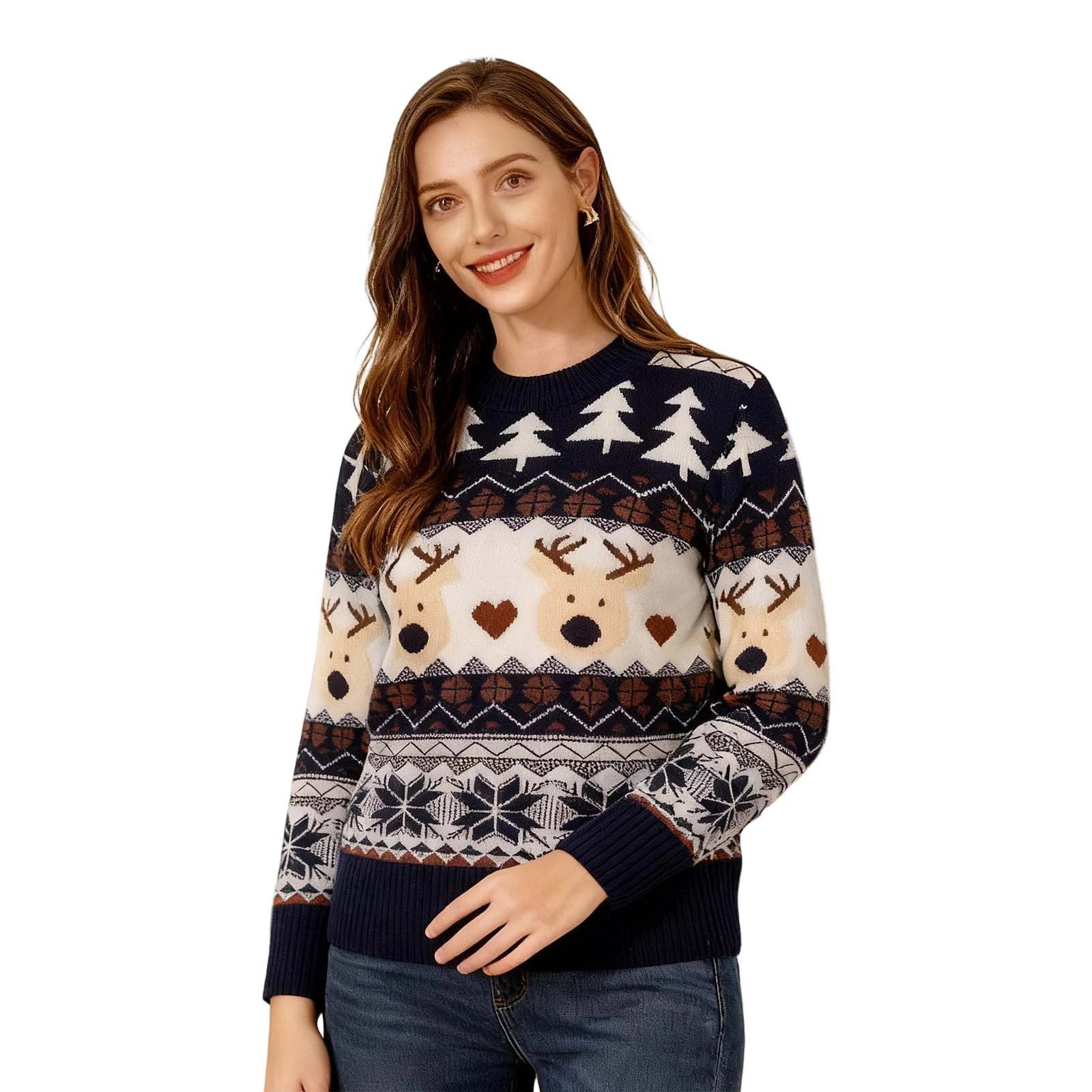 CUZIBR Christmas Family Sweater Matching Sets Cute Santa Pattern Knit ...