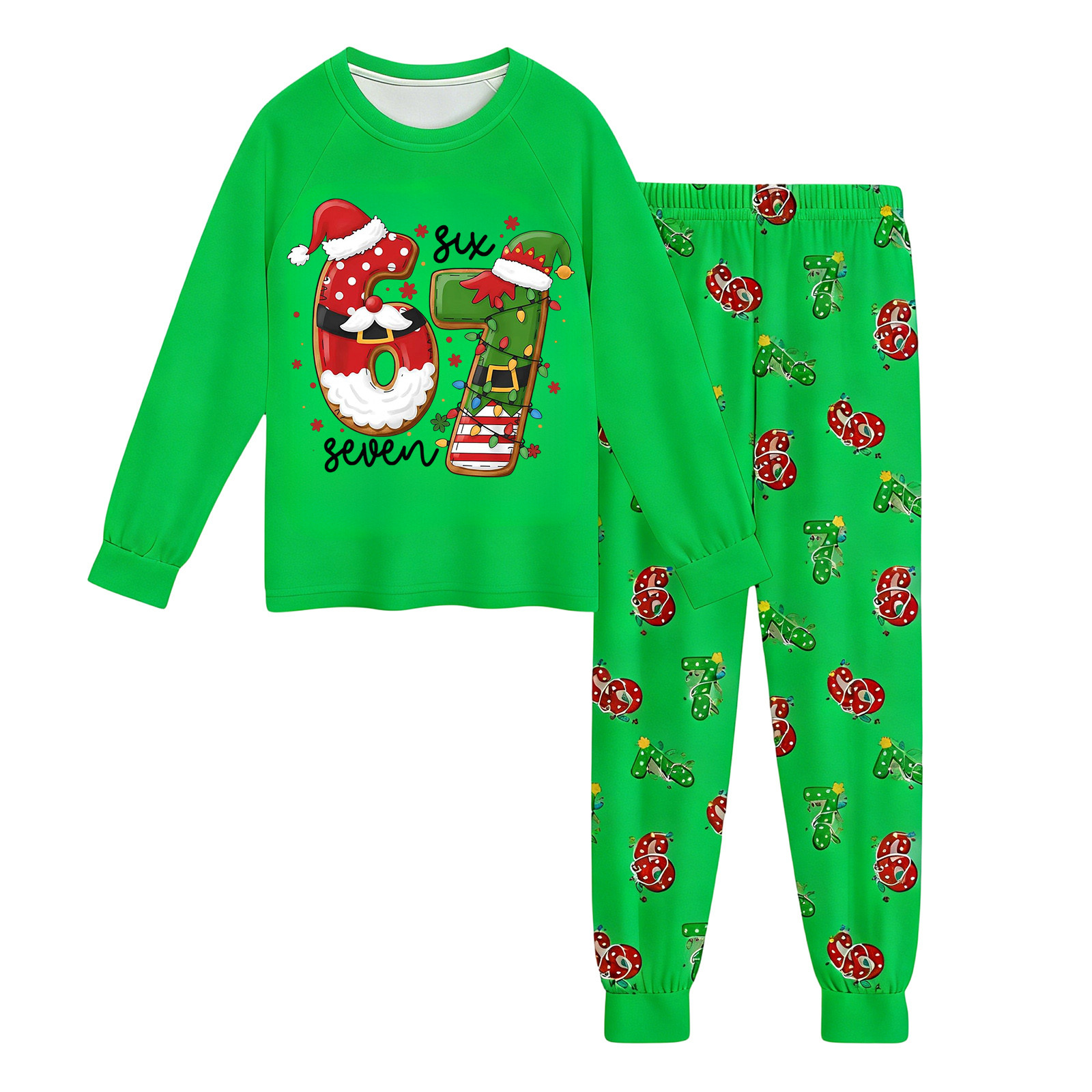 CUZIBR Christmas Outfit For Kids 67 Sweatshirt Set Cartoon Print ...