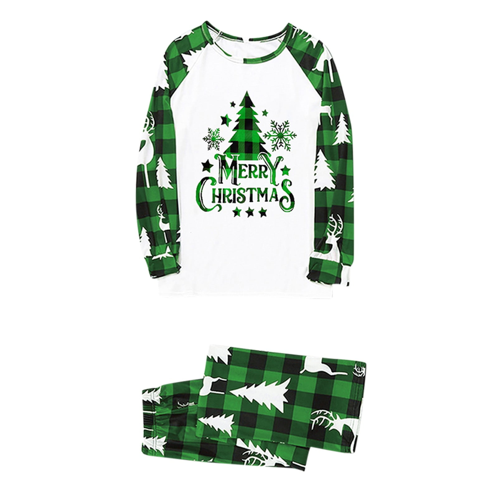 CUZIBR Family Outfits Matching Sets Long Sleeve Holiday Print Cozy ...