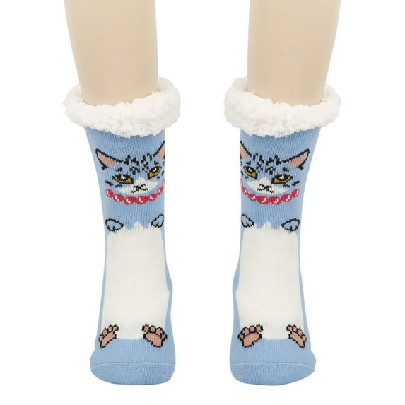 CUZIBR Fluffy Socks Fuzzy Slipper Socks Thick Warm Plush Lined Cute ...