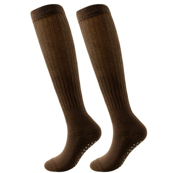 CUZIBR Fluffy Socks Knee High Socks Solid Sports Compression Stocking ...