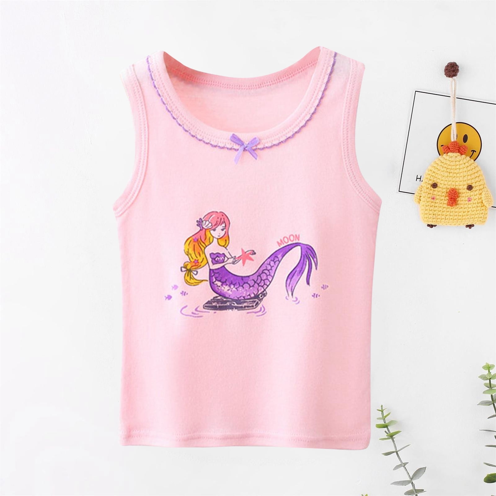 CUZIBR Girls Baby Tank Top Sleeveless Round Neck Cute Cartoon Funny ...