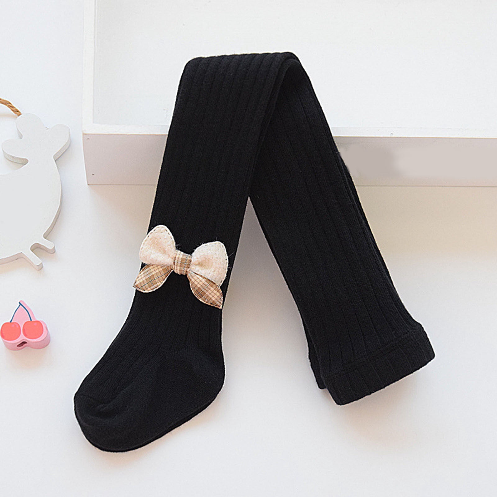 CUZIBR Girls Baggy Pants Knitted Stretch Leggings Cute Flower Bow Soft ...