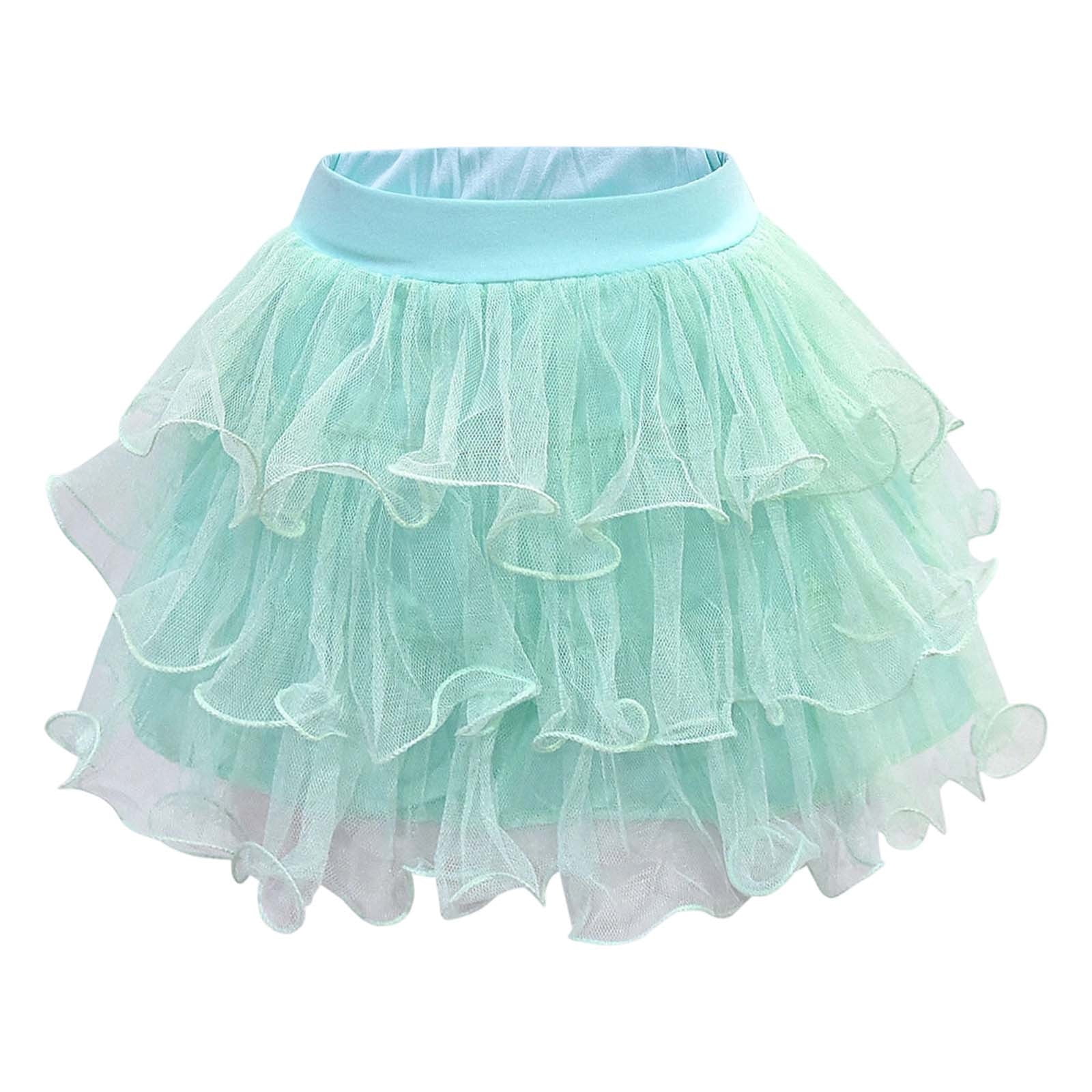 CUZIBR Girls Carnival Dance Tutu Skirt Elegant Elastic High Waist Solid ...