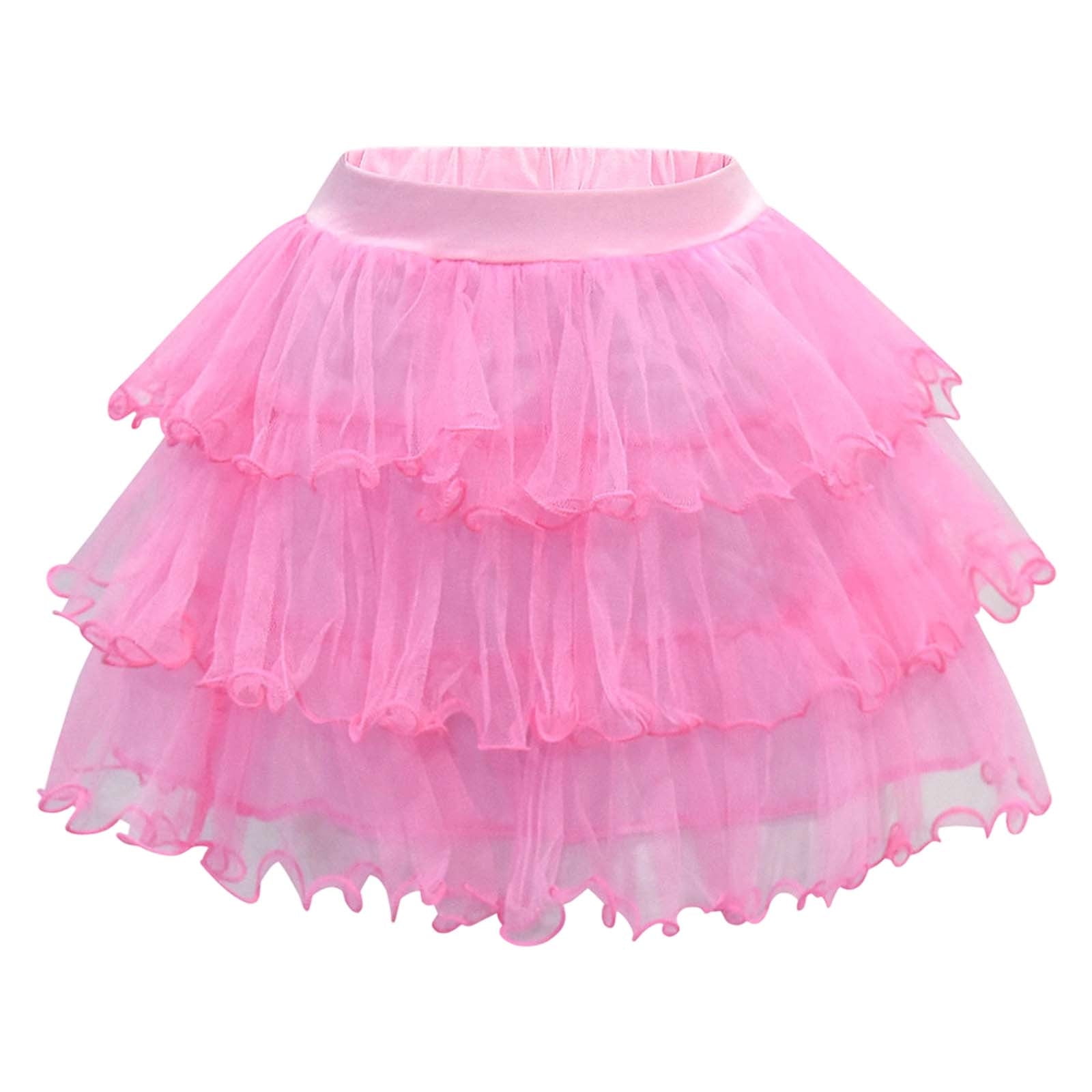 CUZIBR Girls Carnival Dance Tutu Skirt Elegant Elastic High Waist Solid ...