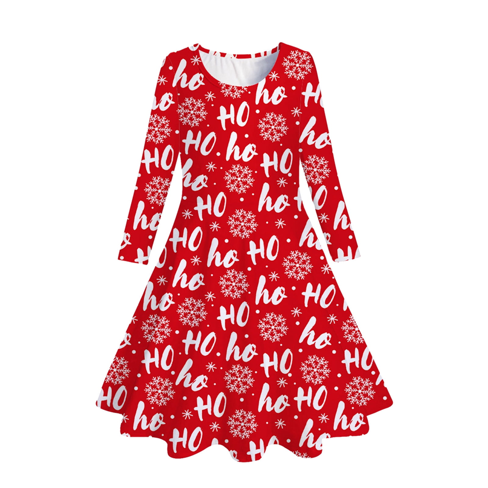 CUZIBR Girls Christmas Dress Cute Deer Snowflake Print Loose Fit Casual ...