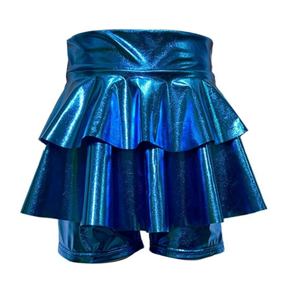 CUZIBR Girls Glitter Tiered Mini Skirts Sequin Tiered Ruffle Hem High ...