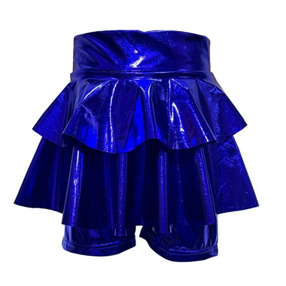 CUZIBR Girls Glitter Tiered Mini Skirts Sequin Tiered Ruffle Hem High ...