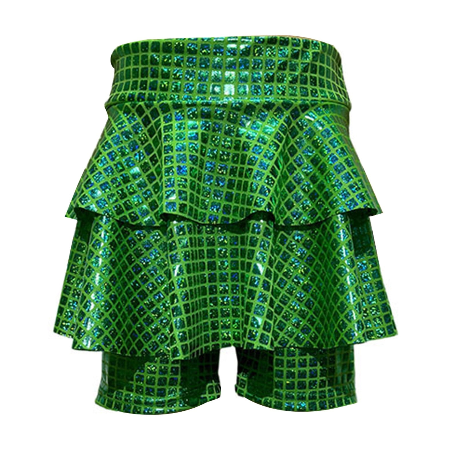 CUZIBR Girls Glitter Tiered Mini Skirts Sequin Tiered Ruffle Hem High ...