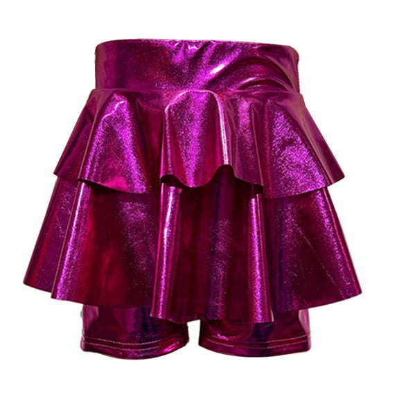 CUZIBR Girls Glitter Tiered Mini Skirts Sequin Tiered Ruffle Hem High ...