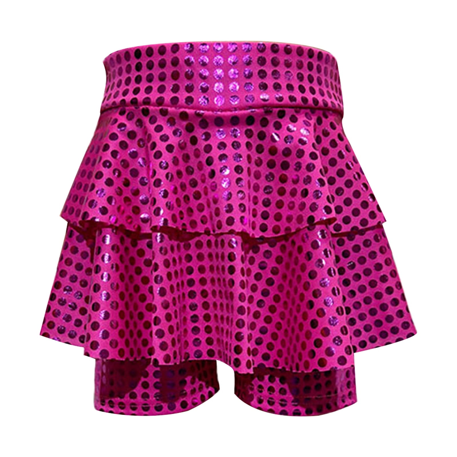 CUZIBR Girls Glitter Tiered Mini Skirts Sequin Tiered Ruffle Hem High ...