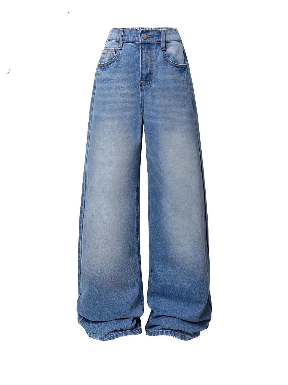 CUZIBR Girls Jeans Slacks Wide Leg Baggy Denim Pants High Elastic ...