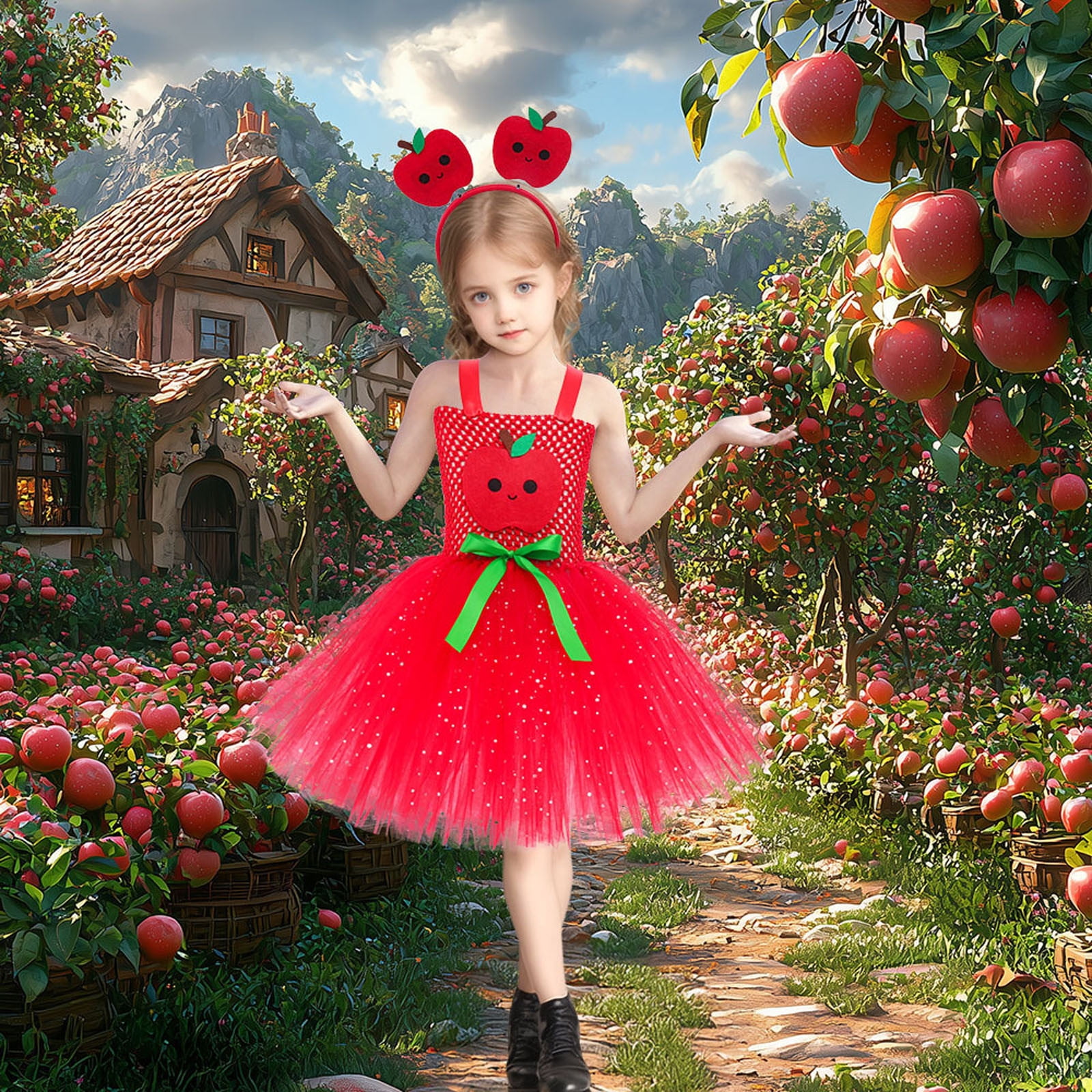 CUZIBR Girls Kids Carnival Tutu Dress With Headband Sequin Sleeveless ...