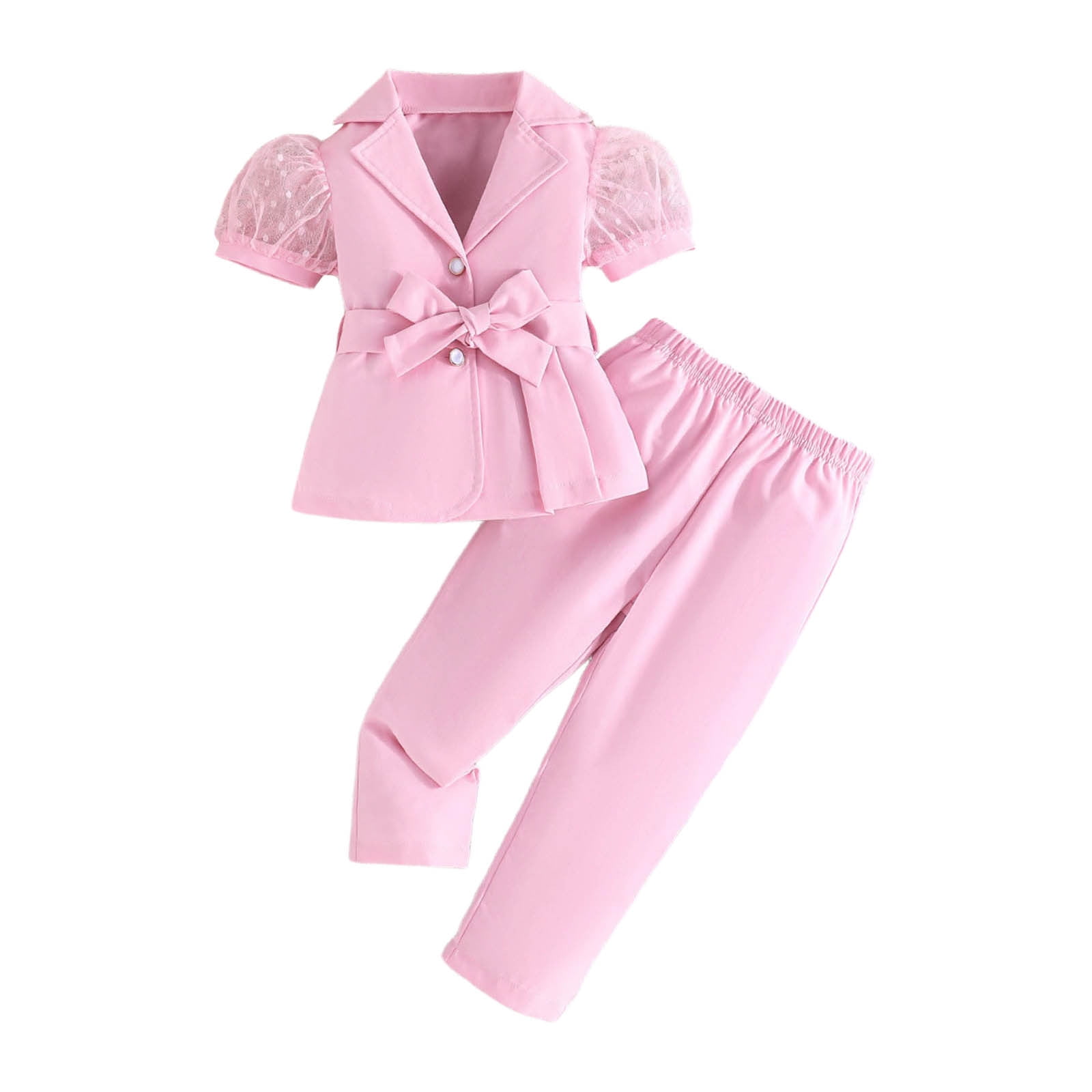 CUZIBR Girls Outfits Two Piece Stylish Clothing Sets Short Mesh Puff ...