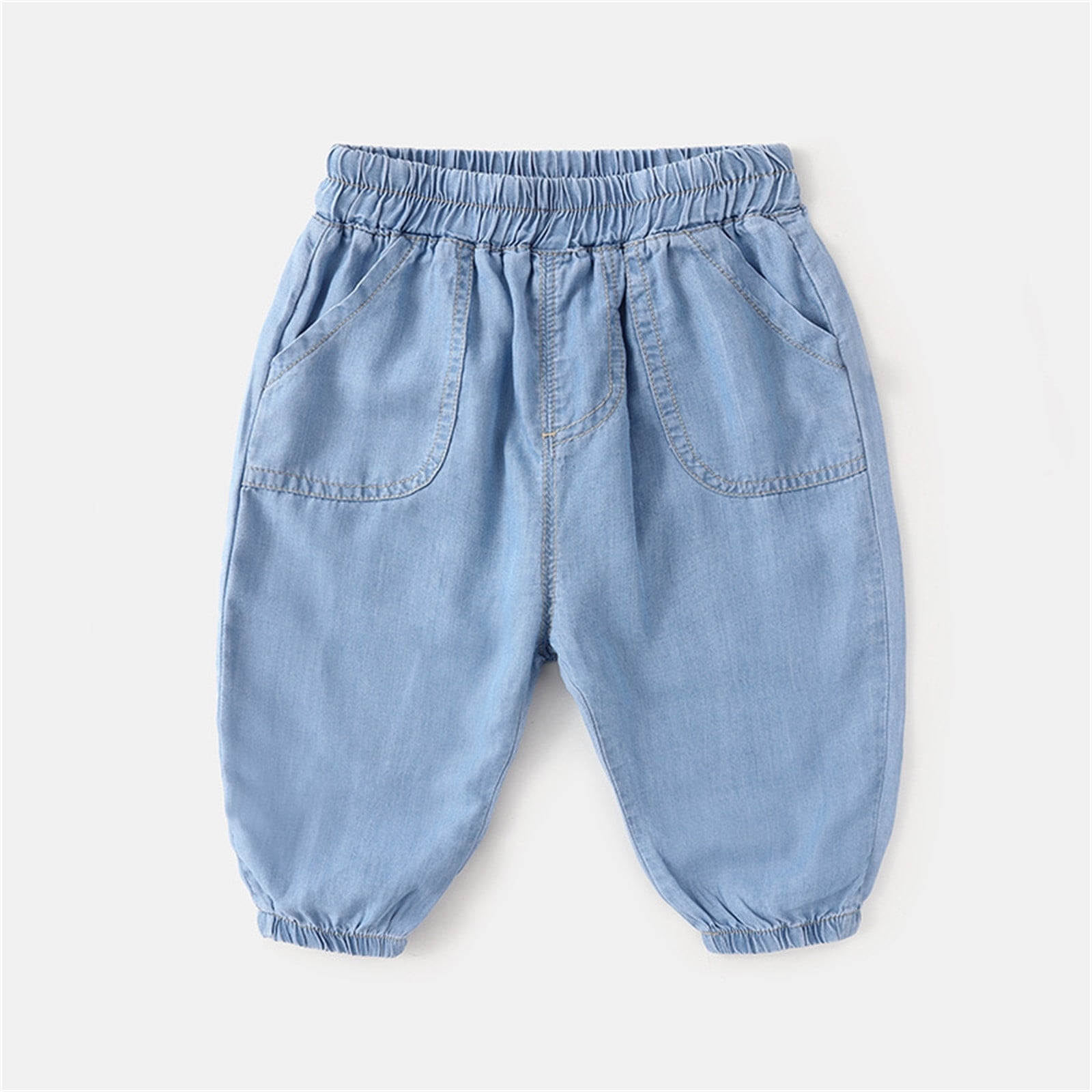 CUZIBR Girls Pants Spring Summer Thin Jeans Joggers Wide Leg Trousers ...
