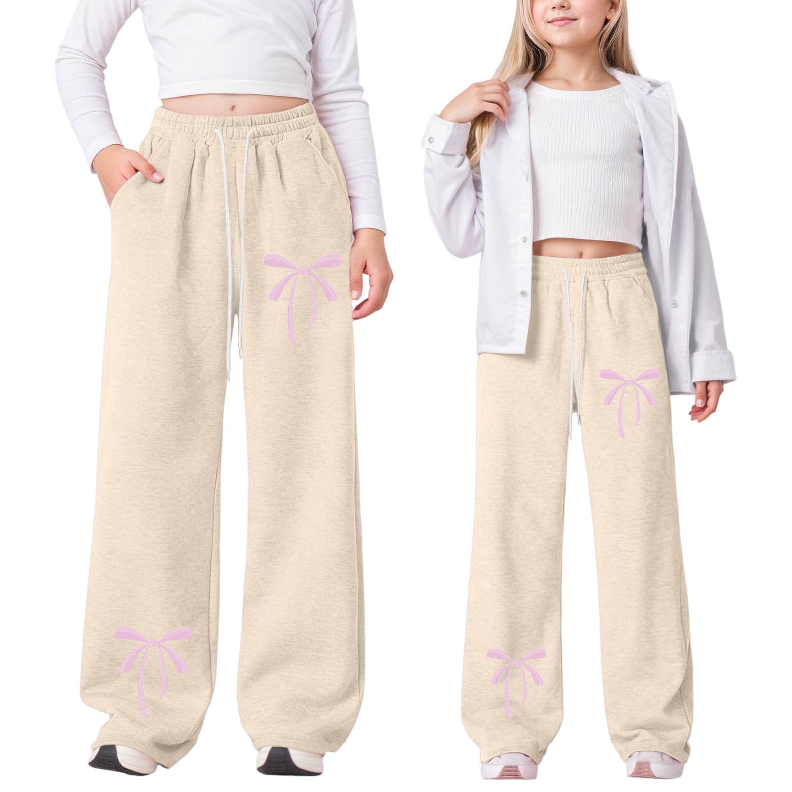 CUZIBR Girls Pants Valentine'S Day Trousers Straight Leg Sport ...