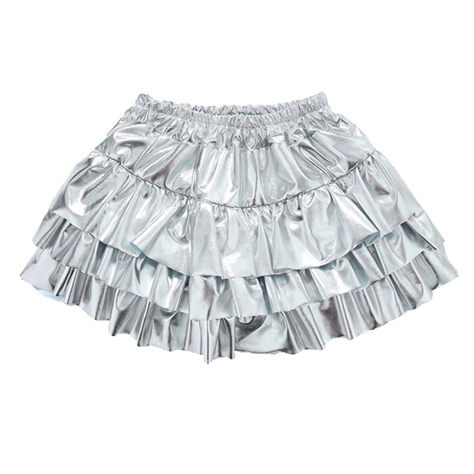 CUZIBR Girls Pleated Skirts High Solid Color Shiny Sparkling Waist ...