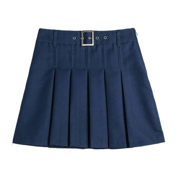 CUZIBR Girls Pleated Skirts School Uniform Casual Wear Solid Color High ...