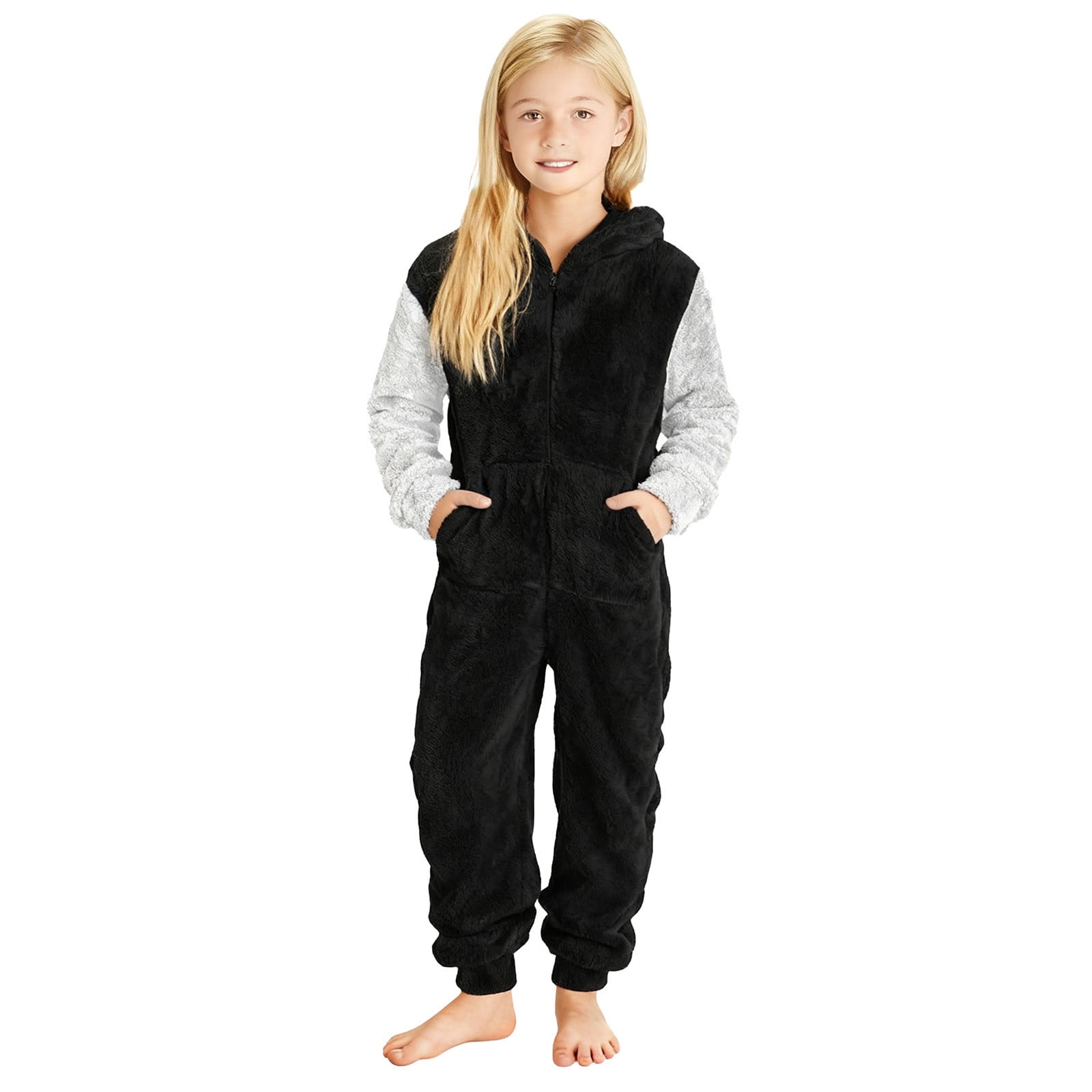 CUZIBR Girls Romper Jumpsuit Fall Outfit Teens Cute Fuzzy Thickened ...