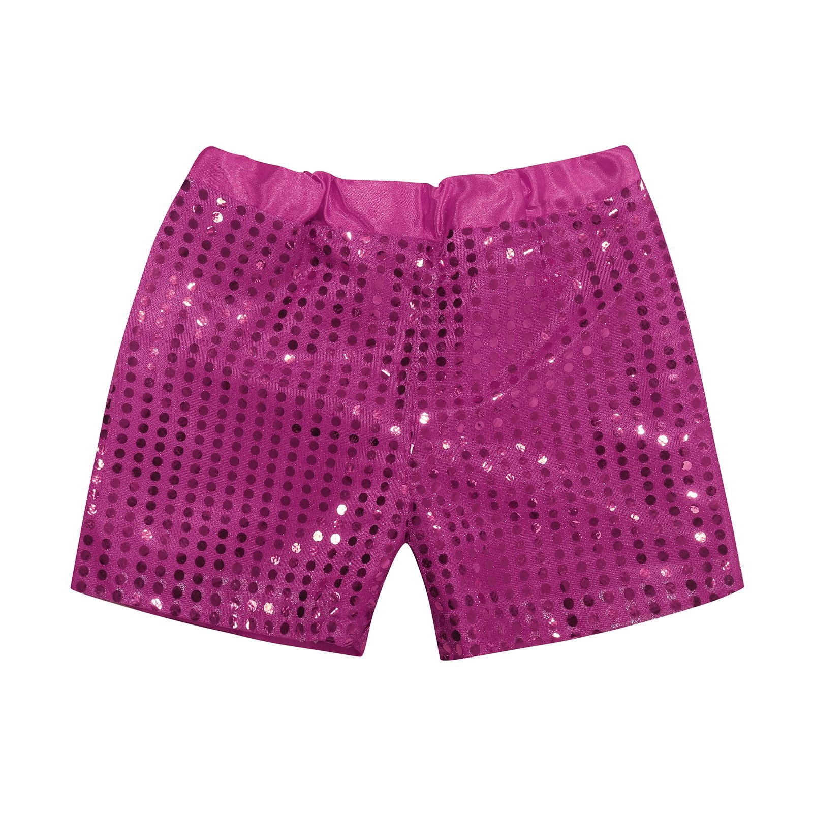 CUZIBR Girls Sequin Shorts Elastic Waist Solid Color Sparkly Sparkle ...