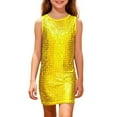 CUZIBR Girls Sleeveless Sequins Dress Round Neck Tank Gradient Party ...