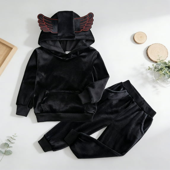 CUZIBR Girls Solid Color Comfy Fuzzy Velvet Long Sleeve Angel Wing ...