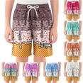 CUZIBR Girls Summer Shorts Fashion Color Gradient Ice Cream Print ...