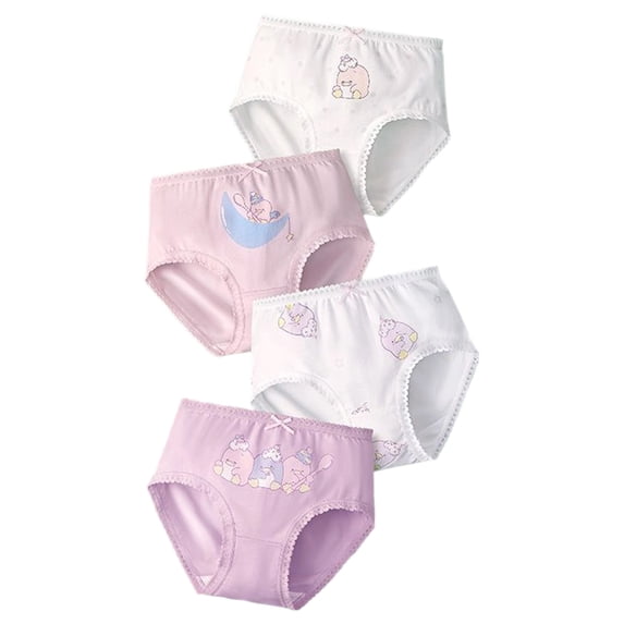 CUZIBR Girls Toddler Underwear Comfortable 4 Pack Cartoon Pattern Cute ...